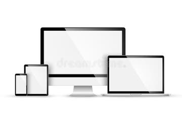 Set of Modern Devices. Vector Stock Vector - Illustration of business ...