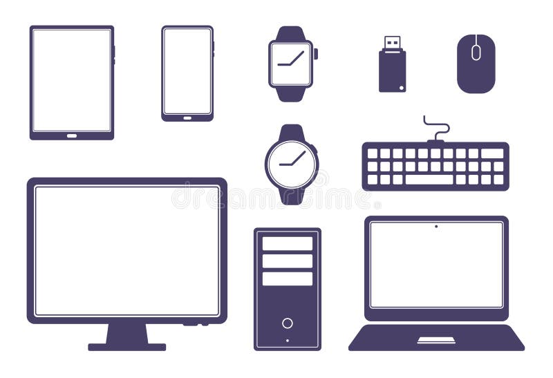 Set of Modern Digital Devices Icons. Electronic Devices Set. EPS-10 ...