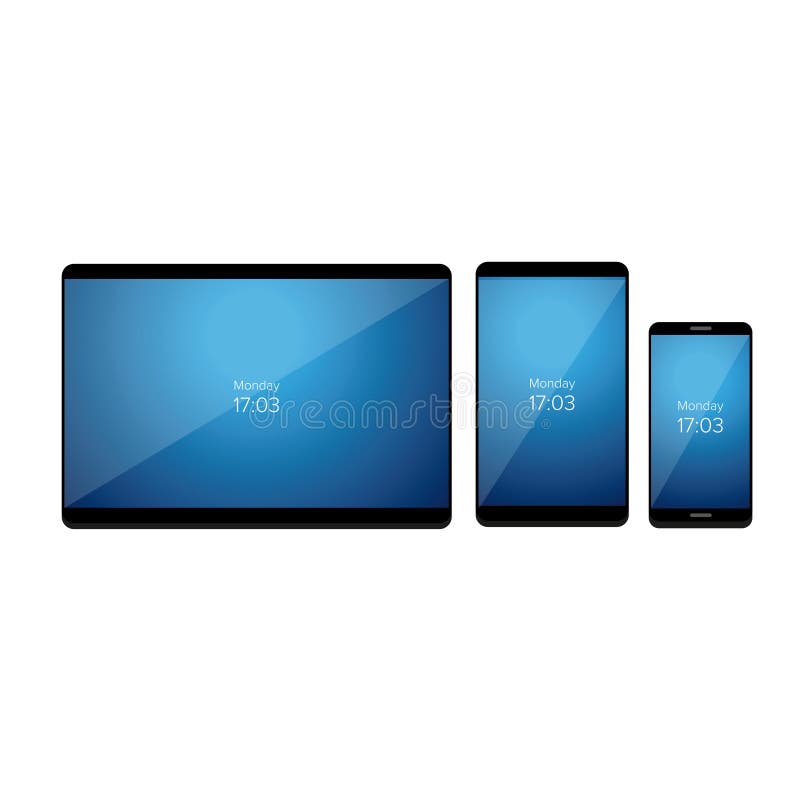Set of Modern Digital Devices. Vector Stock Vector - Illustration of ...