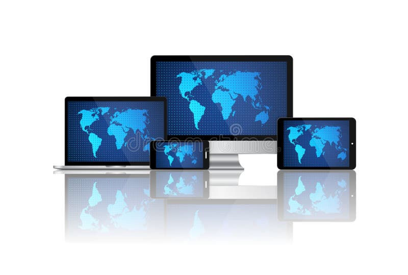 Set of Modern Digital Devices Stock Vector - Illustration of empty ...