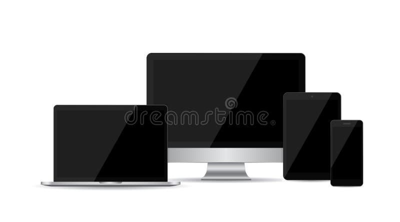 Set of Modern Digital Devices Stock Vector - Illustration of empty ...