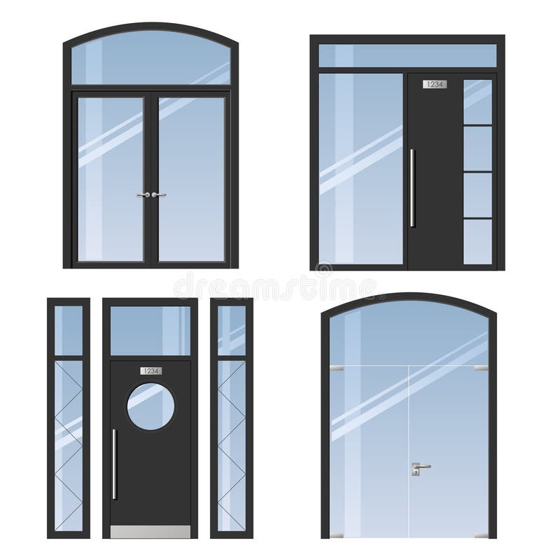 Set of modern doors stock vector. Illustration of profile - 78936451