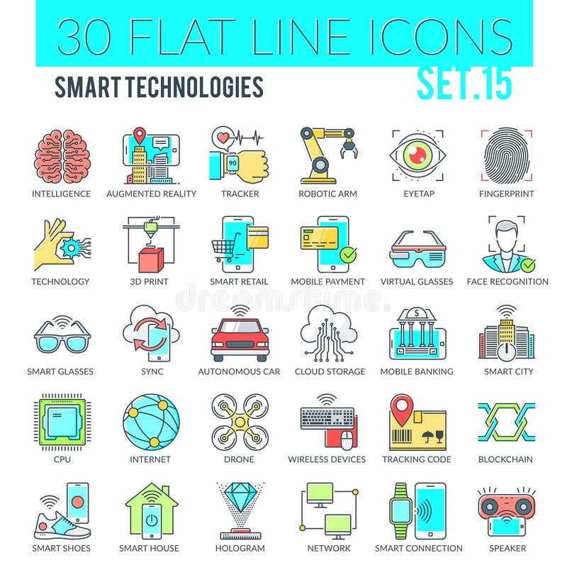 Smart Technologies Icons stock vector. Illustration of system - 133333481