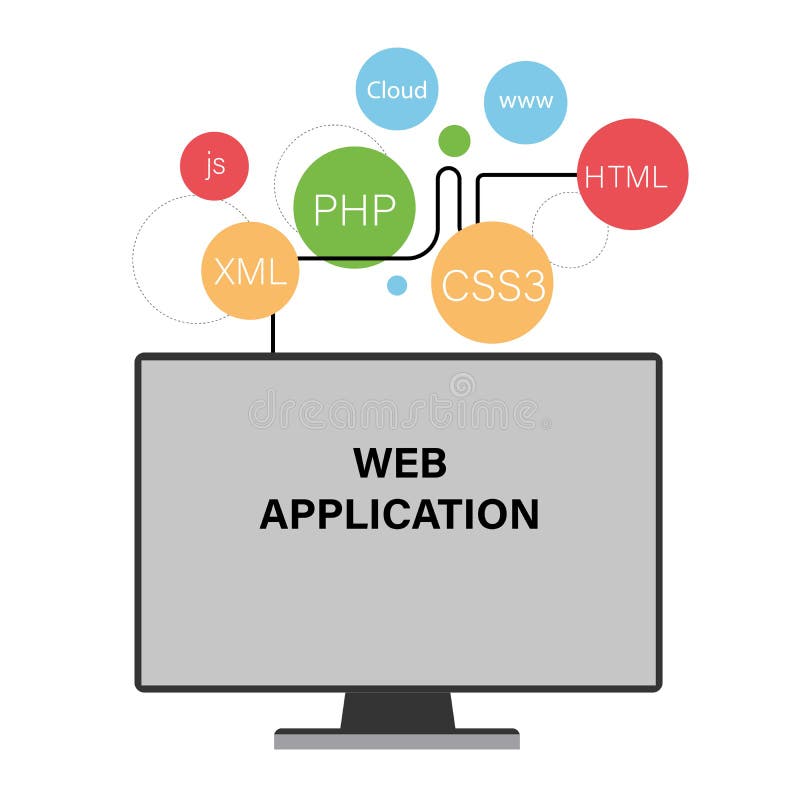Set of Modern Flat Design Icons for Application Development or Software ...