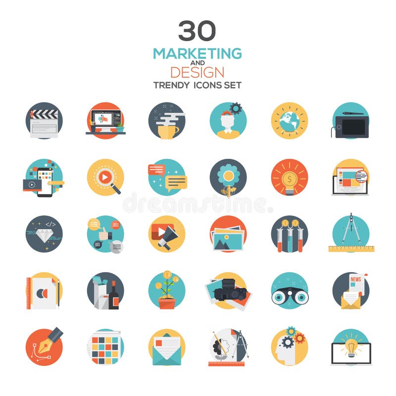 Set of Modern Flat Design Education Icons Stock Vector - Illustration ...