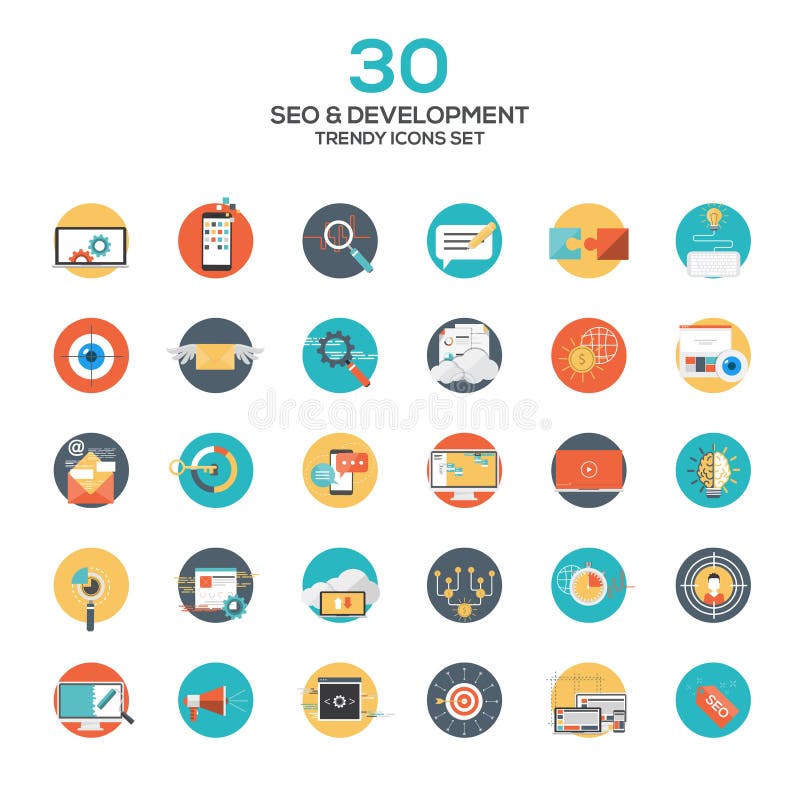 Set of Modern Flat Design Education Icons Stock Vector - Illustration ...
