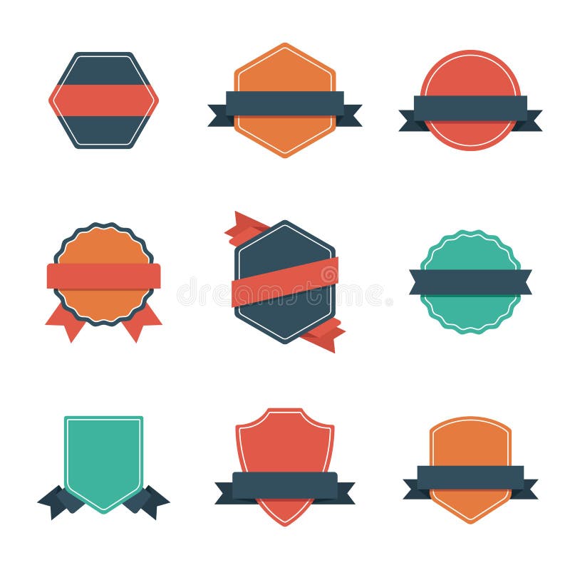Set of Modern Flat Design Style Badges Stock Vector - Illustration of ...