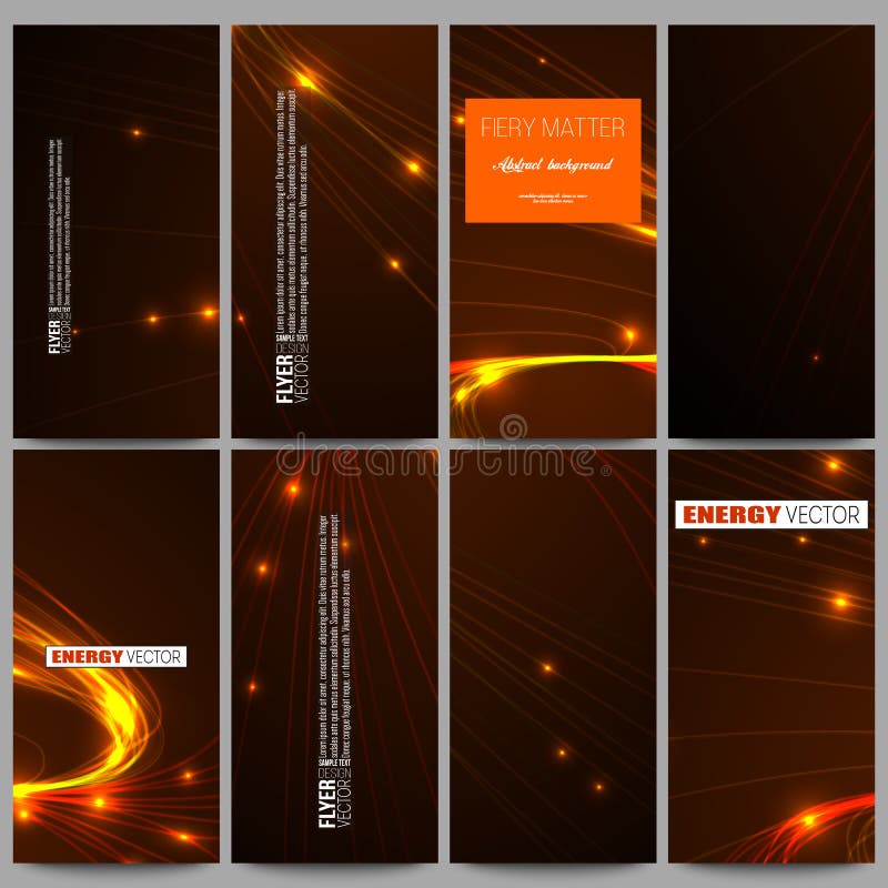 Set of Modern Flyers. Abstract Lines Background, Dynamic Glowing ...