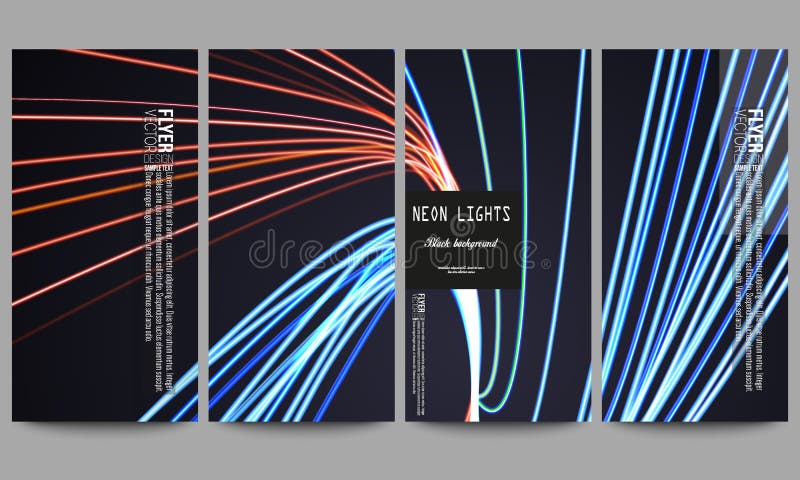 Set of Modern Flyers. Abstract Lines Background, Motion Design Vector ...