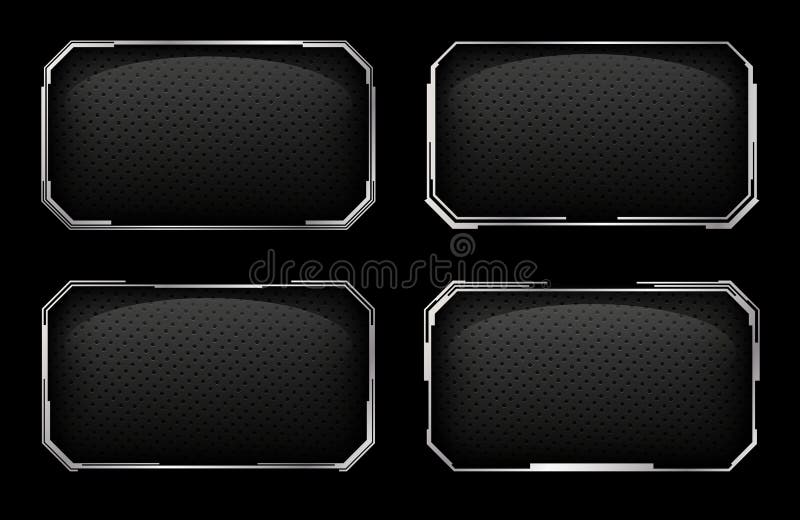 Set of Modern Frames with Metallic Elements Stock Vector - Illustration ...