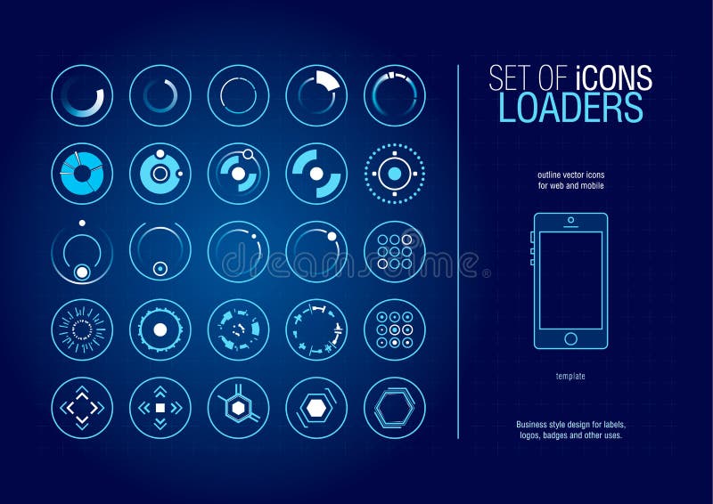 Set of Modern Futuristic Outline Vector Icons for Web and Mobile. Stock ...