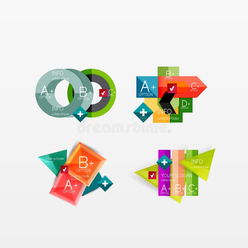Set of Modern Geometric Infographic Web Layouts Stock Vector ...