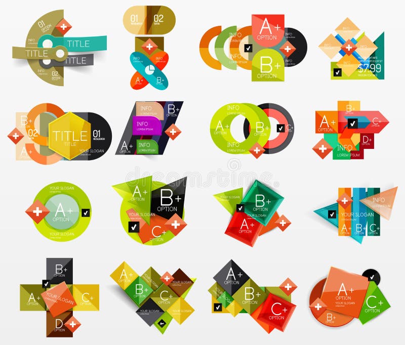 Set of Modern Geometric Infographic Web Layouts Stock Vector ...