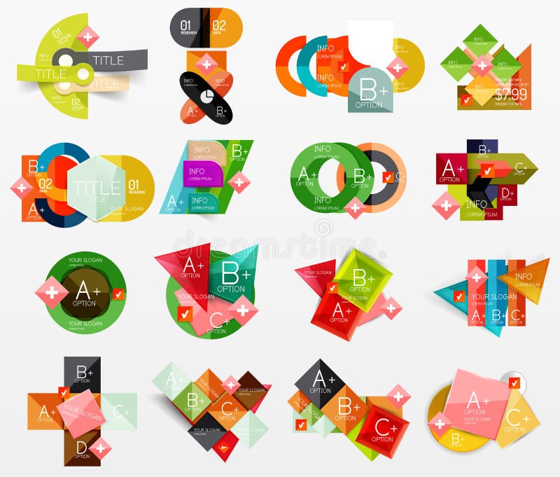 Set of Modern Geometric Infographic Web Layouts Stock Vector ...