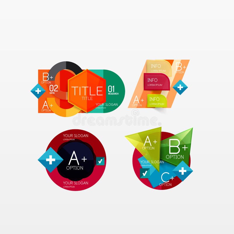 Set of Modern Geometric Infographic Web Layouts Stock Vector ...