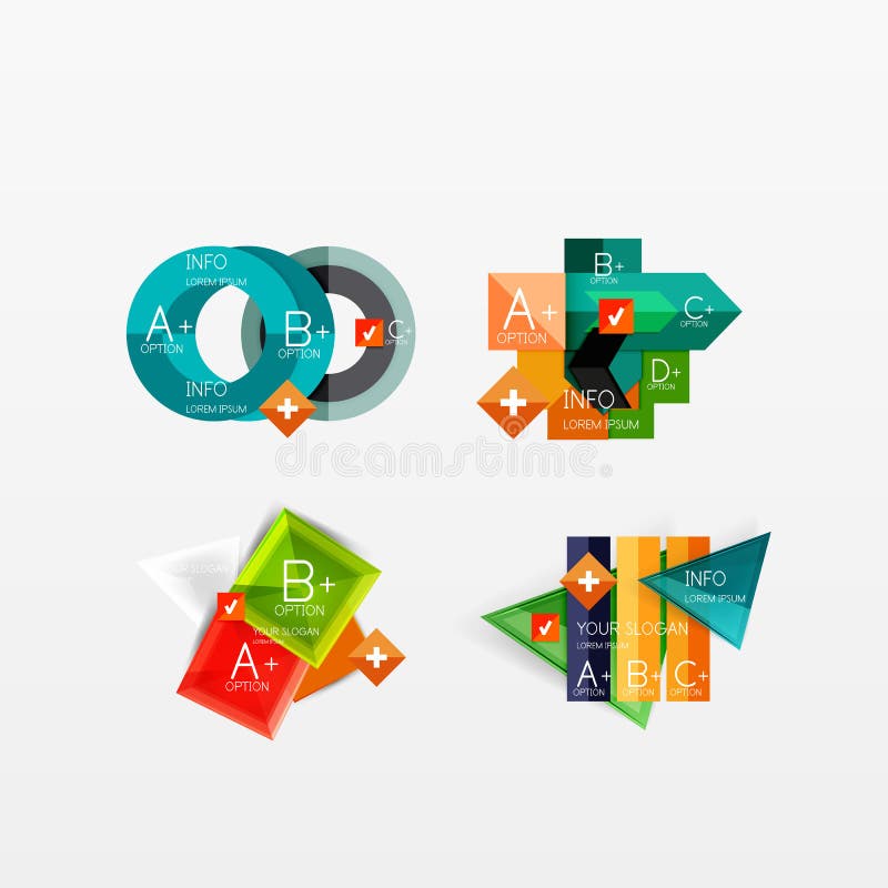 Set of Modern Geometric Infographic Web Layouts Stock Vector ...