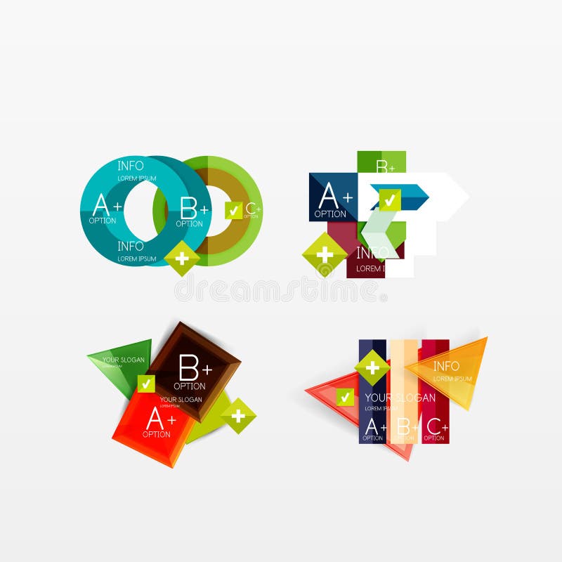 Set of Modern Geometric Infographic Web Layouts Stock Vector ...