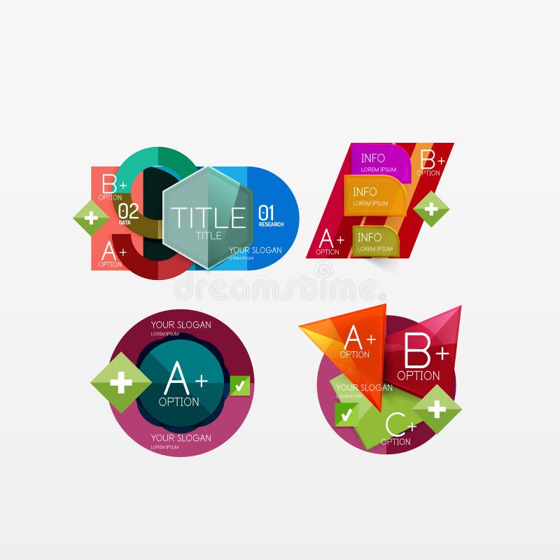 Set of Modern Geometric Infographic Web Layouts Stock Vector ...