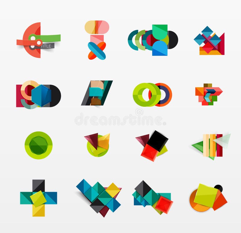 Set of Modern Geometric Infographic Web Layouts Stock Vector ...