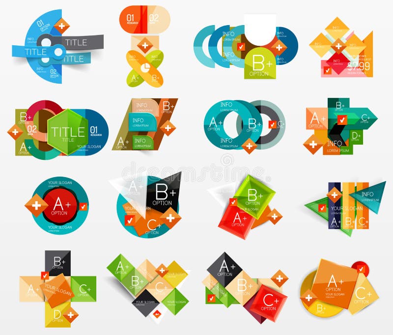 Set of Modern Geometric Infographic Web Layouts Stock Vector ...