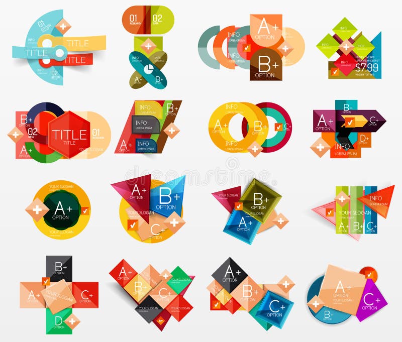 Set of Modern Geometric Infographic Web Layouts Stock Vector ...