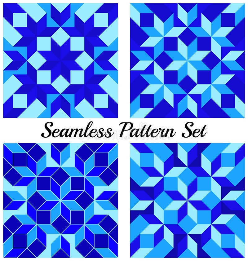 Stylish Rhombus and Square Shapes Seamless Pattern of Red and Blue ...