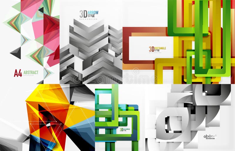 Set of Modern Geometric Templates Stock Vector - Illustration of design ...