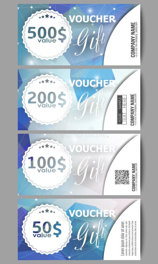 Set of Modern Gift Voucher Templates. Colorful Stock Vector ...