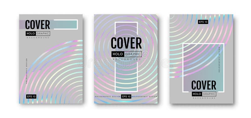Set of Modern Holographic Pearl Fllow Abstract Covers. Liquid Vector ...