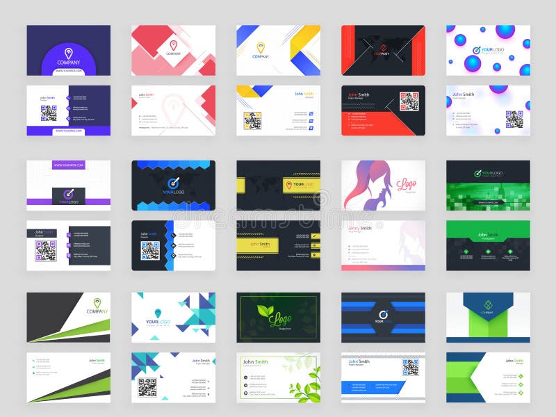 Horizontal Business Card with Front and Back Presentation. Stock ...