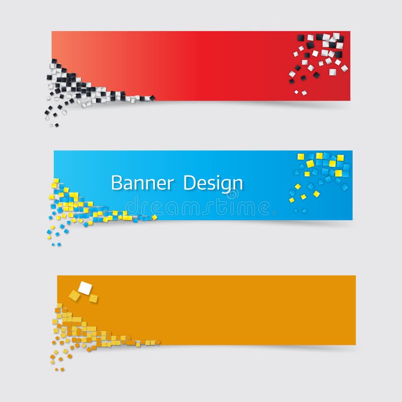 Set of Modern Horizontal Vector Banners Stock Vector - Illustration of ...