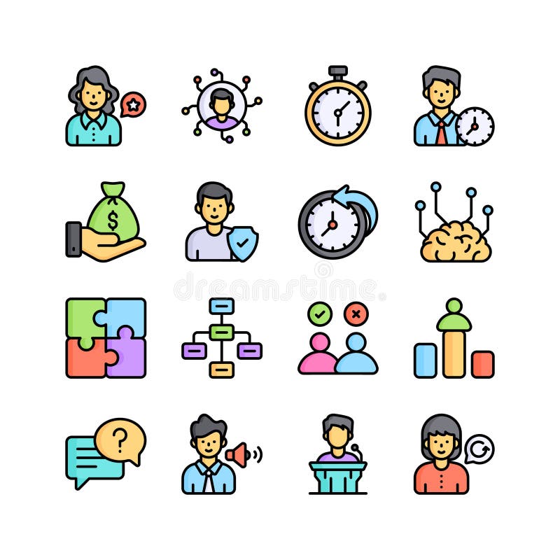 A Set of Modern Icons Representing Various Aspects of Business ...