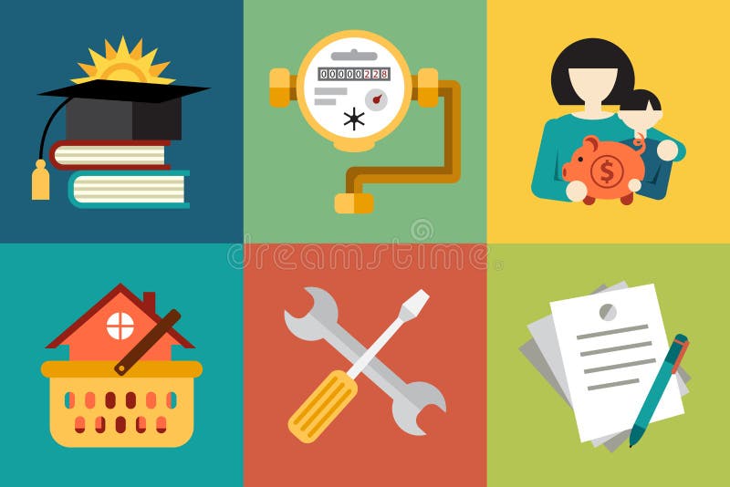 Set of Modern Icons in Style Flat on Social Issues Stock Vector ...