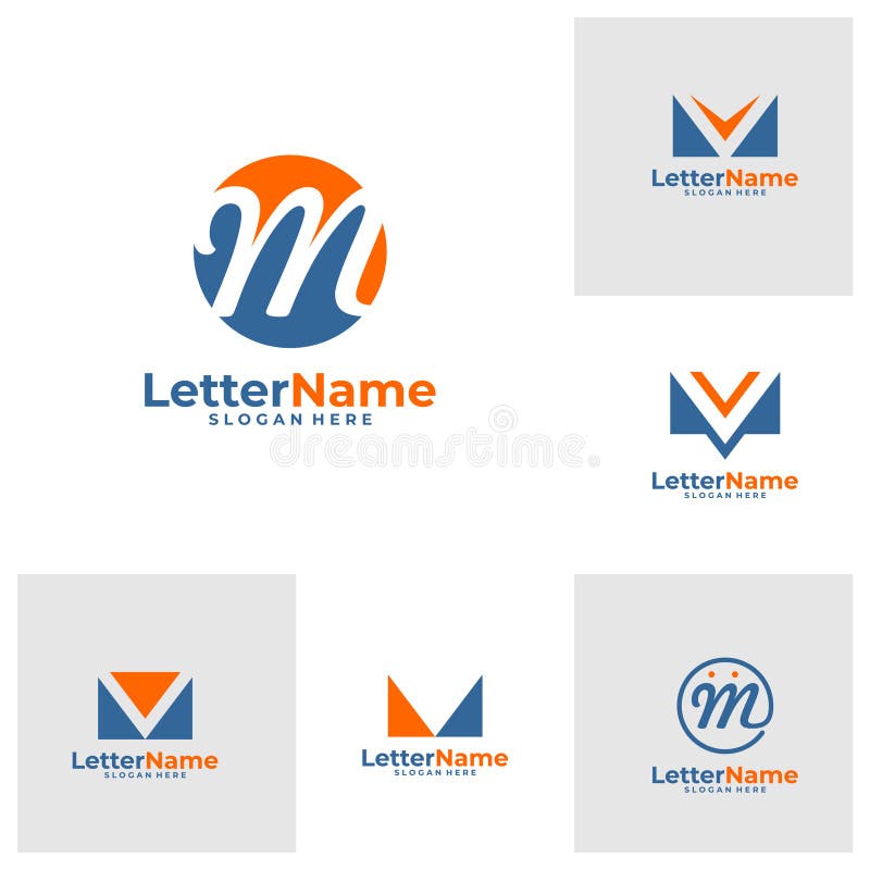 Set of Modern Letter M Logo Design Vector. Creative M Logo Concepts ...