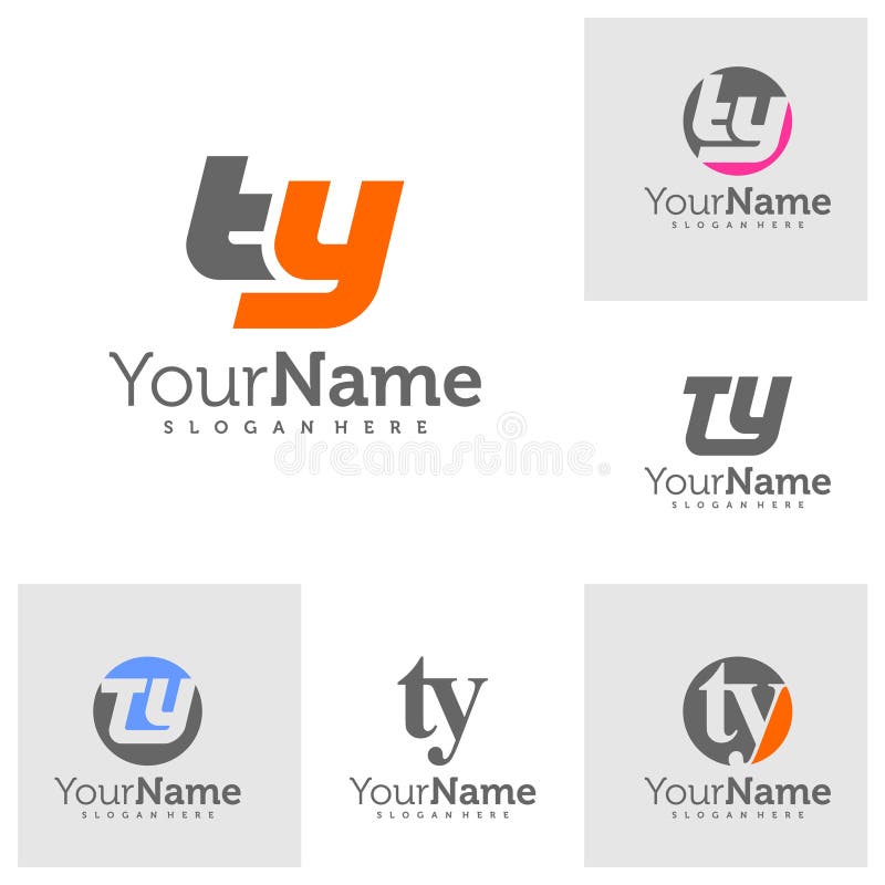 Set of Modern Letter TY Logo Design Vector. Creative TY Logo Concepts ...