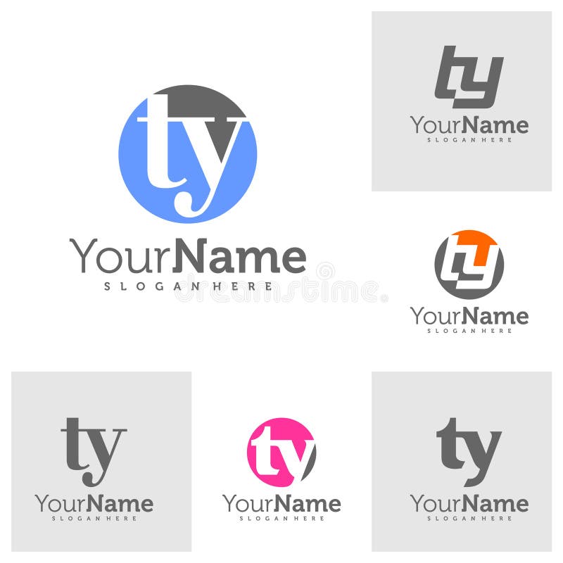 Set of Modern Letter TY Logo Design Vector. Creative TY Logo Concepts ...