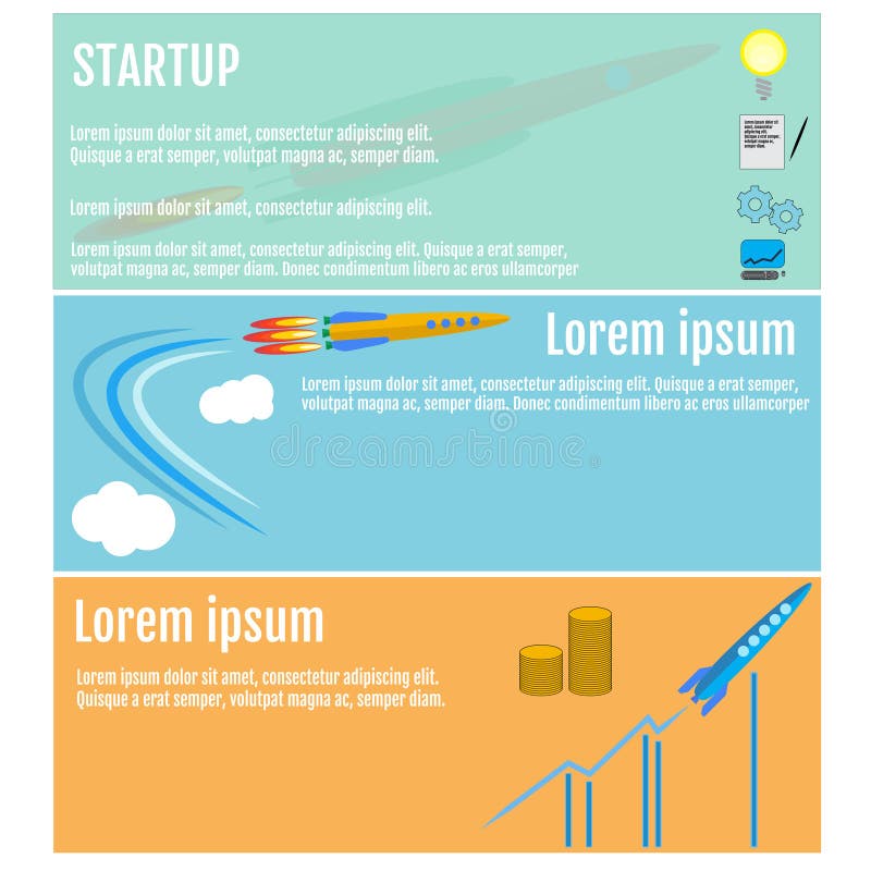 Set of Modern Line Design Concept of Business Startup , Creativity and ...