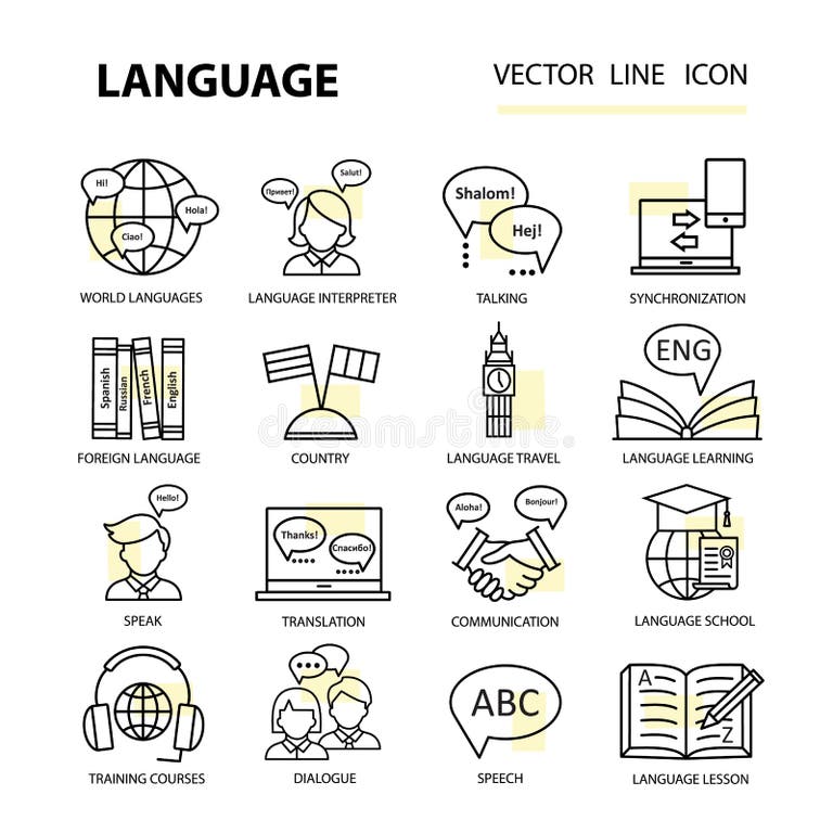 Language Linear Icon Stock Illustrations – 8,270 Language Linear Icon ...
