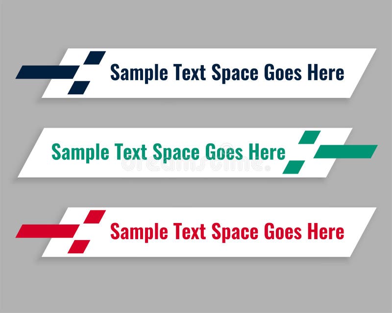 Set of Modern Lower Third Title Stripe Template for Media Broadcast ...