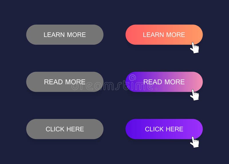 Set of Modern Material Style Buttons. Different Gradient Colors Stock ... Set of Modern Material Style Buttons. Different Gradient Colors Stock ...