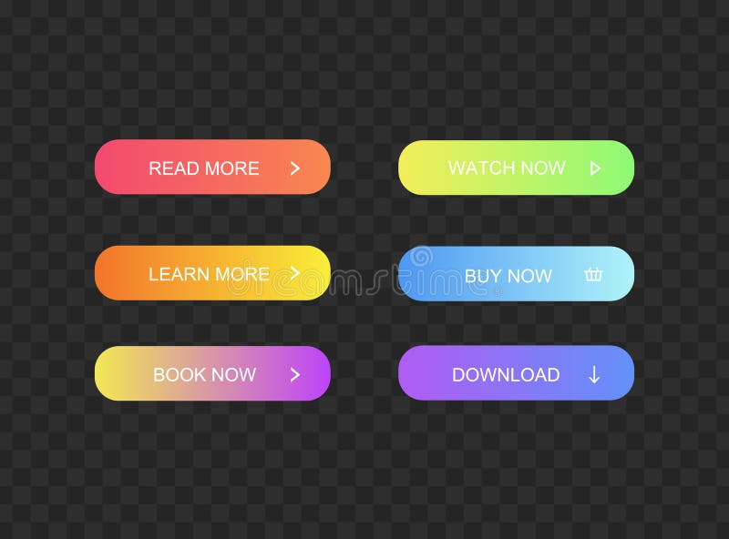 Set of Modern Material Style Buttons on Transparent Background ...