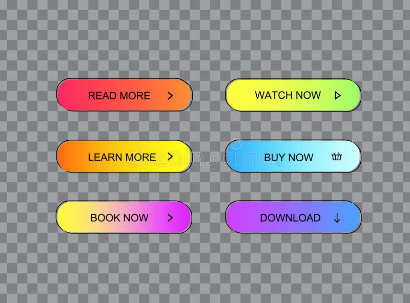 Set of Modern Material Style Buttons on Transparent Background ...