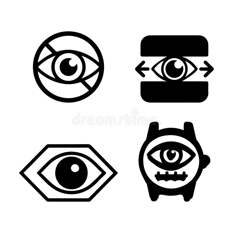 Set of Modern Minimalist Eye Icons with Various Styles Stock Vector ...
