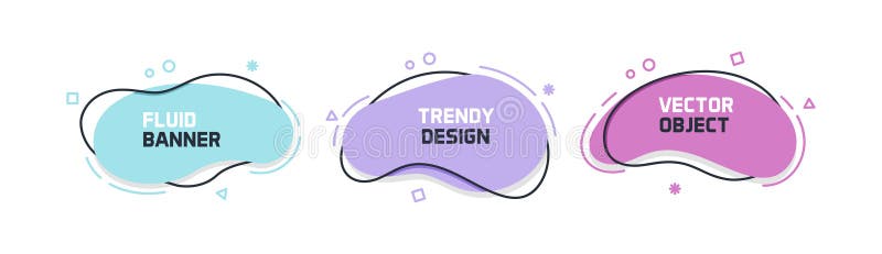 Set of Modern Organic Shapes. Fluid Vector Trendy Elements Stock Vector ...