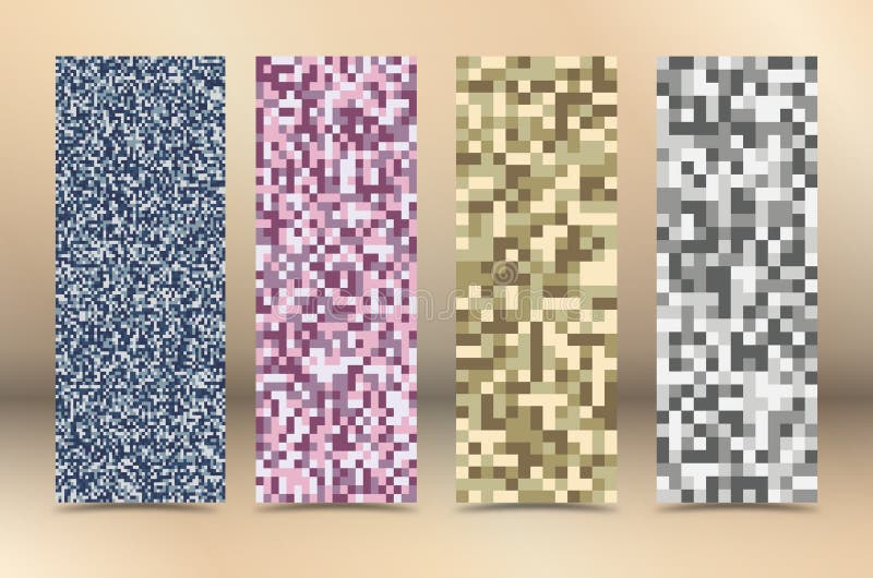 A Set of Modern Pixel Designs for Covers, Banners, Posters and Creative ...