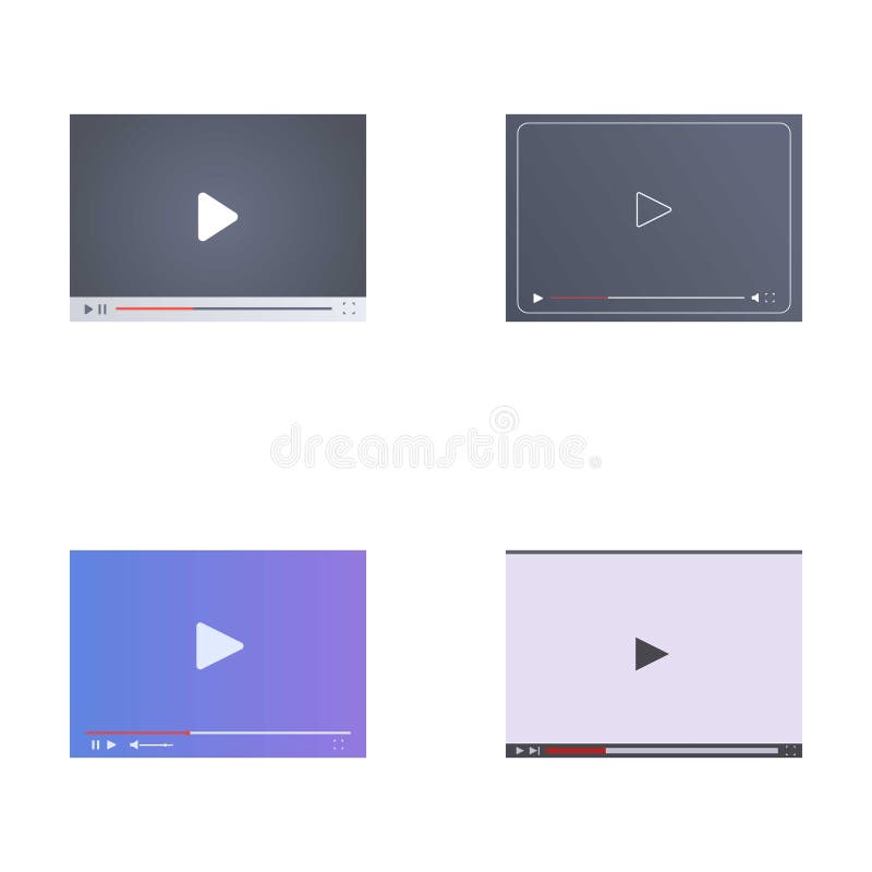 Set of Modern Play Button Video Player Interfaces Stock Vector ... Set of Modern Play Button Video Player Interfaces Stock Vector ...