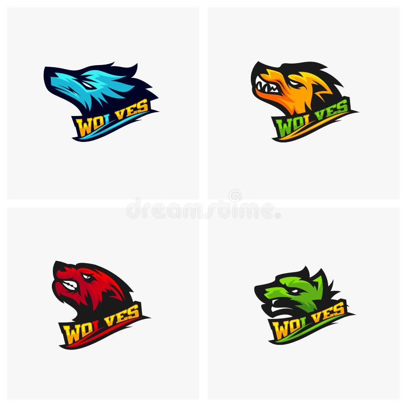 Set of Modern Professional Wolf Logo for a Sport Team. Wolf Logo Vector ...