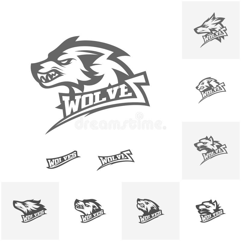Set of Modern Professional Wolf Logo for a Sport Team. Wolf Logo Vector ...