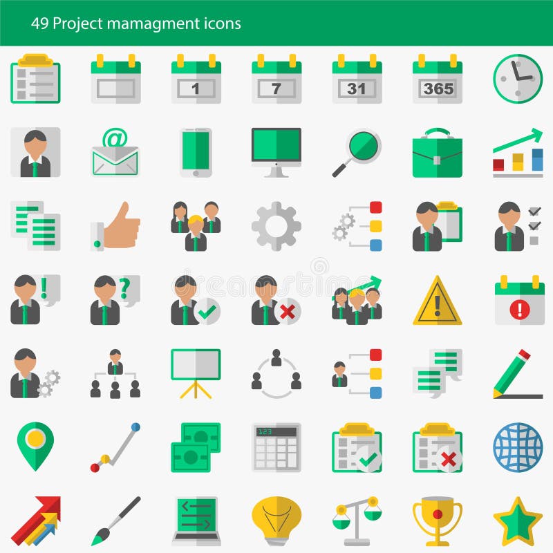 Set of 49 Modern Project Management Vector Icons Stock Vector ...