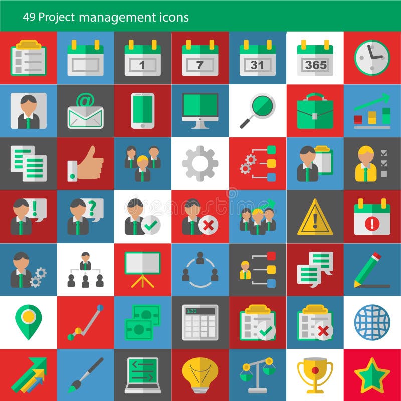 Set of 49 Modern Project Management Vector Icons Stock Vector ...